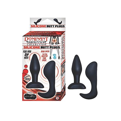 Dom Sub Coll Silicone Butt Plugs Blk