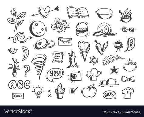 Set Of Abstract Hand Drawn Doodle Elements Vector Image