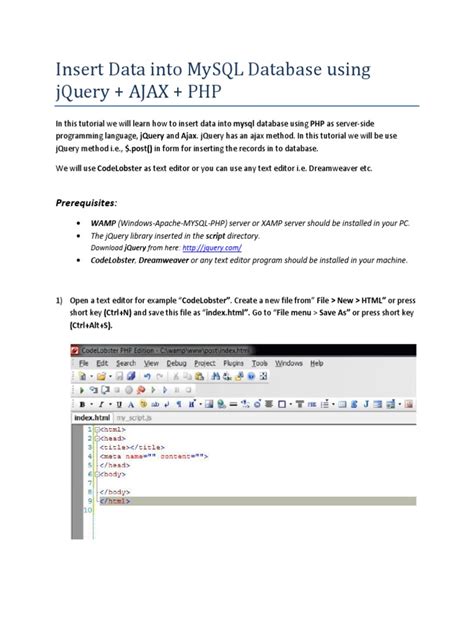 insert data into mysql database using jquery ajax php pdf ajax programming php