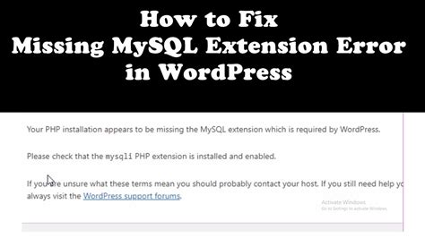 WordPress Website Your PHP Installation Appears To Be Missing The