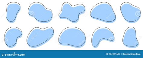 Set Of Organic Blob Or Irregular Abstract Shapes Liquid Amoeba Forms