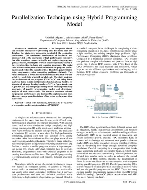 pdf parallelization technique using hybrid programming model fathy eassa