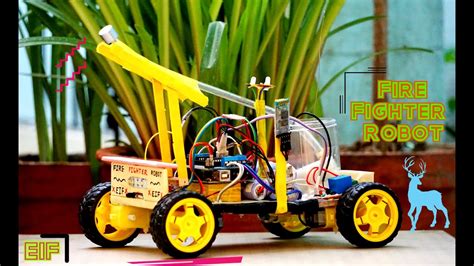 DIY Fire Fighter Robot Arduino Fire Fighting Robot Android MIT App