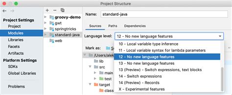 Module Structure Settings IntelliJ IDEA Documentation