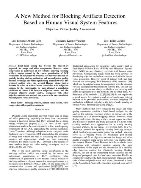 pdf iwt2011 a new method for blocking artifacts detection based on human visual system