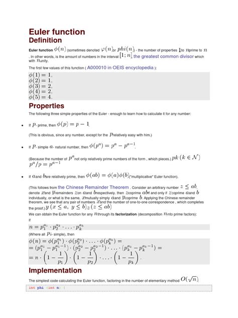 euler totient function pdf leonhard euler teaching mathematics