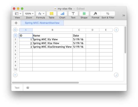 Spring MVC Excel View Example