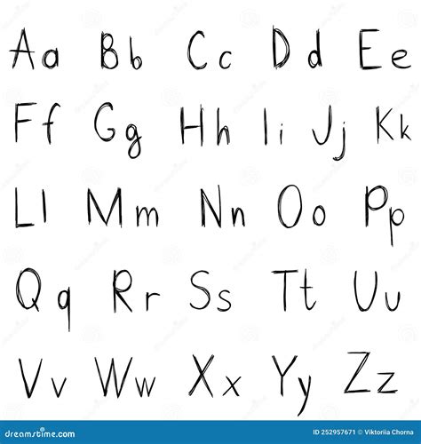Hand Drawn Vector English Alphabet Modern Signature Font With Upper