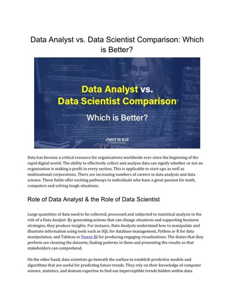 PPT Data Analyst Vs Data Scientist Comparison Which Is Better