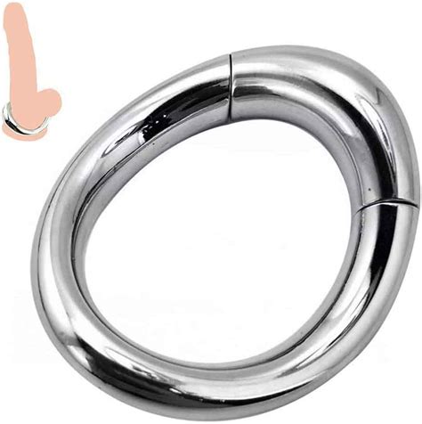 Selgurfos Stainless Steel Curved Cock Rings Testicle Ring Magnetic Cock Rings For Men Bondage