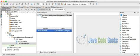 IntelliJ GUI Designer Example Java Code Geeks