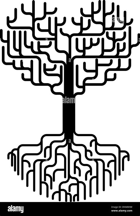 Conceptual Abstract Tree Silhouette Illustration Tree With Branches In