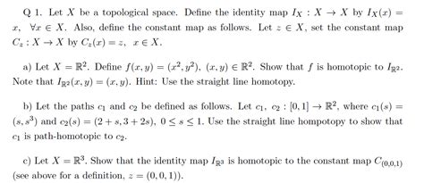 solved q 1 let x be a topological space define the