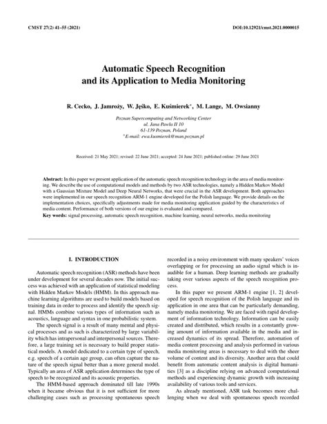 pdf automatic speech recognition and its application to media monitoring