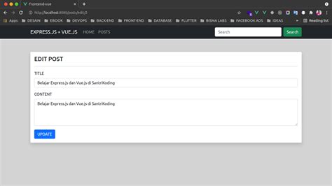 Tutorial Vue Js Dan Express Js 6 Edit Dan Update Data Di Vue Js