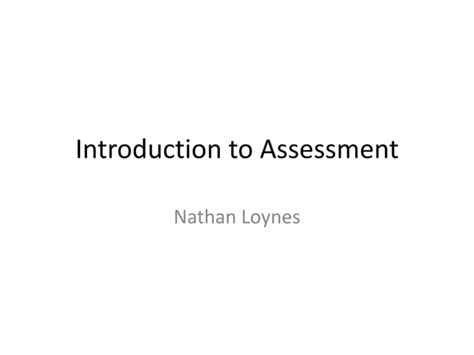 introduction to assessment ppt