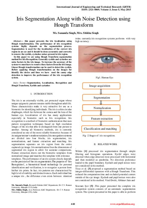 pdf iris segmentation along with noise detection using hough transform international