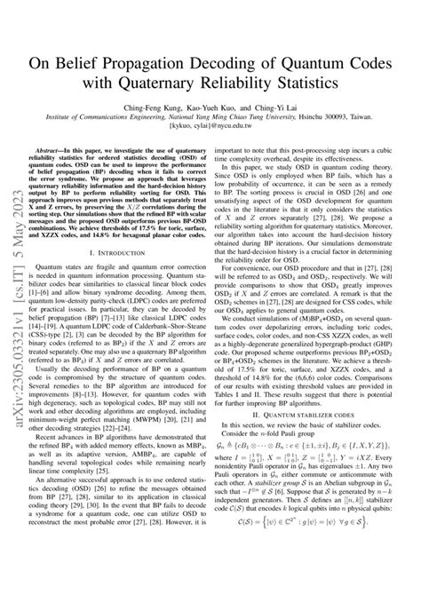 on belief propagation decoding of quantum codes with quaternary reliability statistics deepai