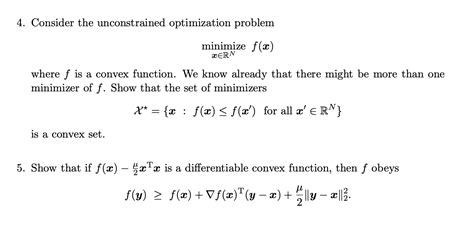 solved 4 consider the unconstrained optimization problem