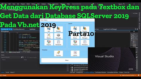 Menggunakan KeyPress Pada Textbox Dan Get Data Dari Database SQLServer