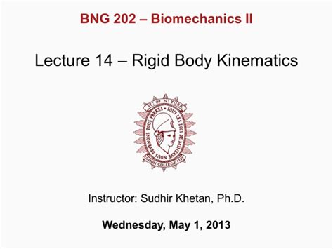 lecture 14 planar rigid body kinematics