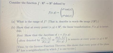 solved consider the function f r2→r2 defined by