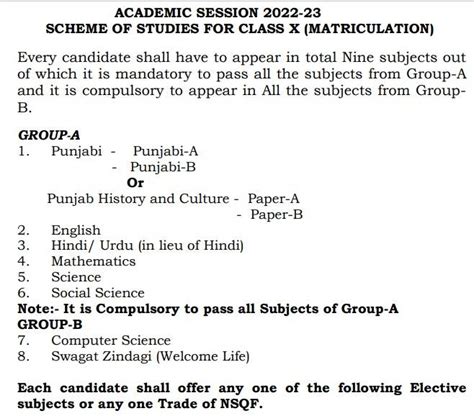 PSEB 10th Exam Pattern 2025 Latest Get Latest Paper Pattern