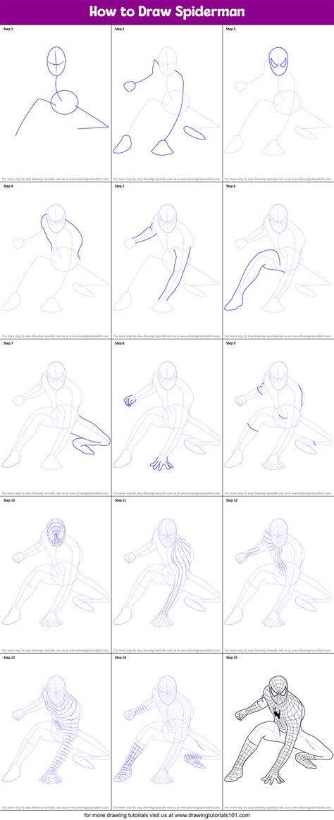 How To Draw Spiderman Spiderman Step By Step DrawingTutorials101