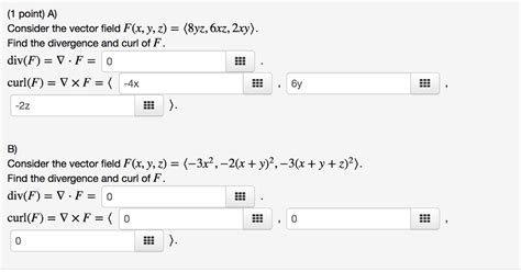 solved 1 point a consider the vector field f x y z