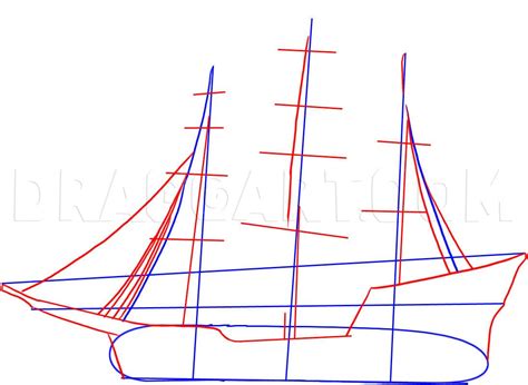 How To Draw A Pirate Ship Step By Step Drawing Guide By Dawn Artofit