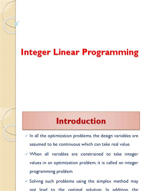 4 integer linear programming pdf