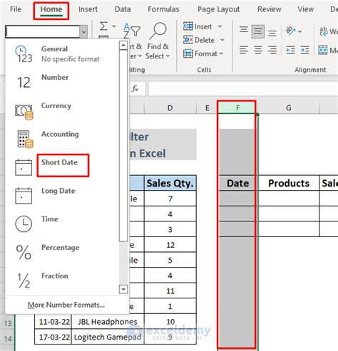 How To Filter Date Range In Excel 5 Easy Methods