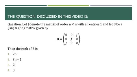 finding rank of a matrix csir net dec 2016 math sci part b youtube
