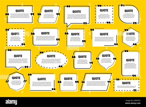 White Isolated Quote Frames Speech Bubbles With Quotation Marks Blank