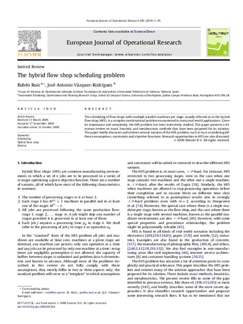 pdf review and classification of hybrid flow shop scheduling problems from a production system