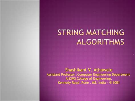 string matching algorithms ppt