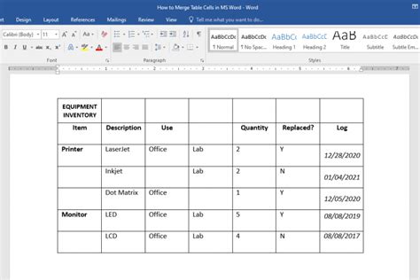 How To Merge Table Cells In MS Word OfficeBeginner