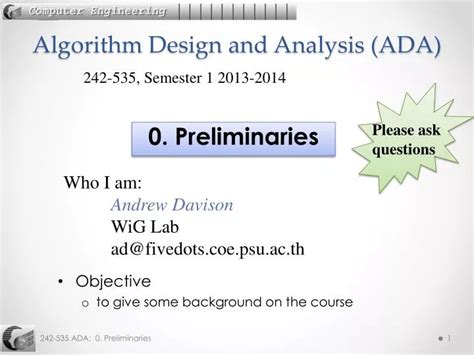 PPT Algorithm Design And Analysis ADA PowerPoint Presentation Free