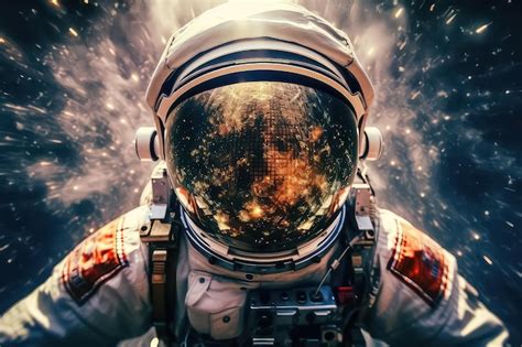 Premium AI Image Astronaut Spaceman Do Spacewalk While Working For