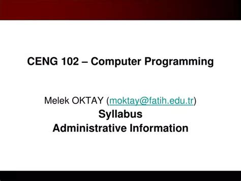 PPT CENG 102 â Computer Programming PowerPoint Presentation free