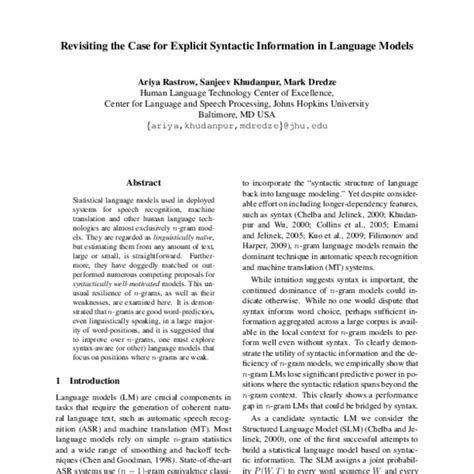 revisiting the case for explicit syntactic information in language models acl anthology