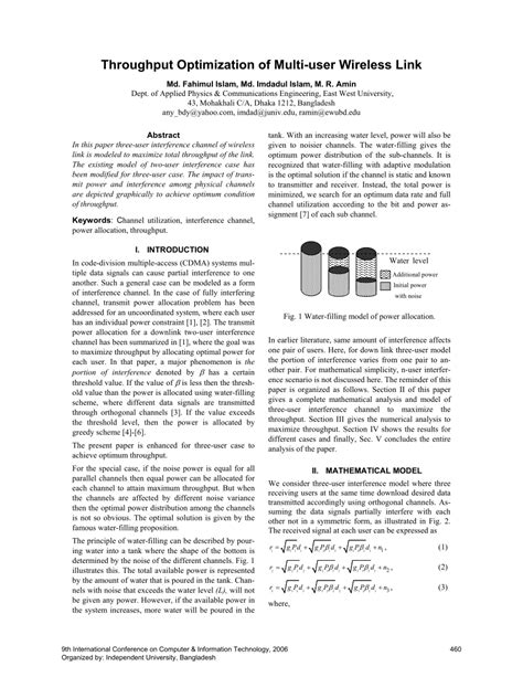 pdf throughput optimization of multi user wireless link