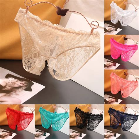 Sexy Opening Crotch Panties Women Lace Open Spandex Crotchless Thongs For Sex Plus Size Female
