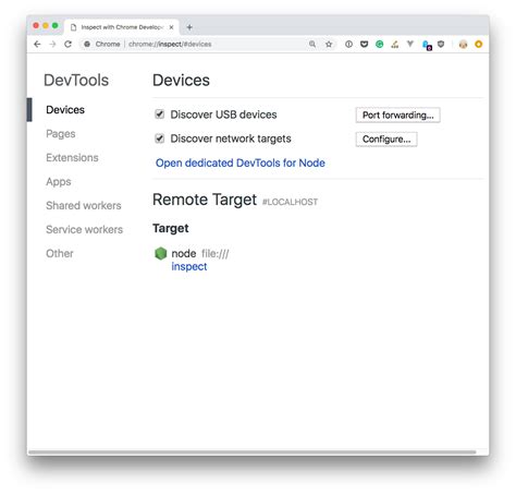use the chrome devtools to debug a node js app