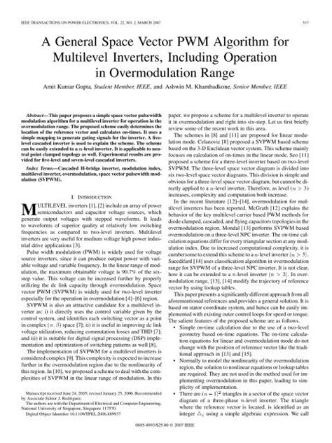 a general space vector pwm algorithm for multilevel inverters