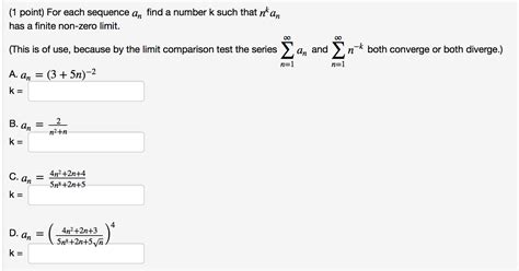 solved for each sequence a n find a number k such that n k