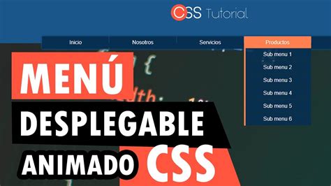 Efecto menú desplegable animado con HTML5 Y CSS dropdown menu css