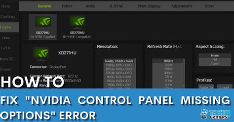 How To Fix Nvidia Control Panel Missing Options Fixes Tech Gamers