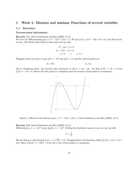 ecb1wis 1 solutions 1 week 1 maxima and minima functions of several variables 1 exercises