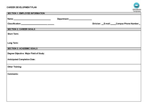Sample Career Plan Template Classles Democracy